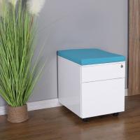 China Customized Office 2 Drawer Under Desk File Cabinet Side Handle With Seat Pad for sale