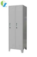 China 450Dmm Vertical Two Door Steel Office Lockers Staff Gym Locker With Metal Feet for sale