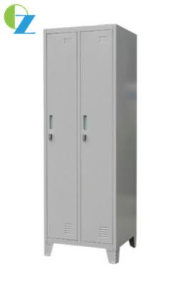 China 450Dmm Vertical Two Door Steel Office Lockers Staff Gym Locker With Metal Feet for sale