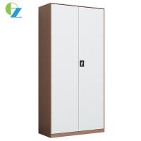 China Gray 2 Swing Door Steel Office Cupboard With 5 Shelves Steel Document Filing Cabinet for sale