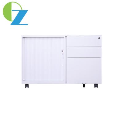 China Combined Three Drawer Mobile Pedestal Cabinet With Tambour Door for sale