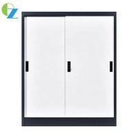 China Short 2 Shelf Cabinet Sliding Door Steel Storage Office Cupboard Display Filing Cabinet for sale