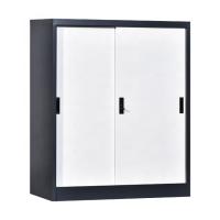China Short 2 Shelf Cabinet Sliding Door Steel Storage Office Cupboard Display Filing Cabinet for sale