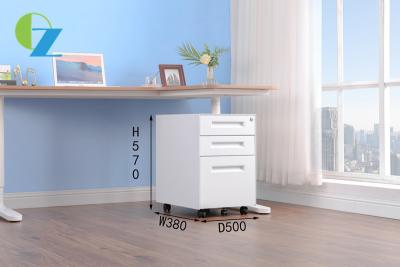 China Economical Steel Office Furniture 3 Drawer Mobile Cabinet Filing Storage Pedestal for sale
