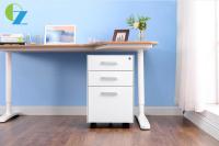 China Alloy Handle White Color 3 Drawer Mobile Pedestal With 5 Wheels for sale