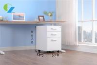 China Alloy Handle White Color 3 Drawer Mobile Pedestal With 5 Wheels for sale