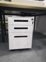China Pad Lock Steel Mobile Pedestal Movable Caster With 3 Drawders Storage Cabinet for sale