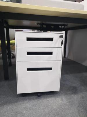 China Pad Lock Steel Mobile Pedestal Movable Caster With 3 Drawders Storage Cabinet for sale
