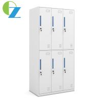 China 12mm Slim Metal Locker Thin Edge 6 Door Steel Office Lockers Furniture for sale