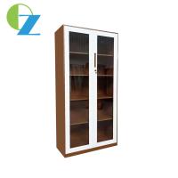 China 2 Glass Door Slim Metal Slim Drawer Filing Cabinet For Book Furniture for sale