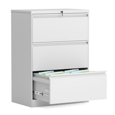 China H1030mm Steel Office Lockers 3 Drawer Lateral File Cabinet Metal Rustproof for sale