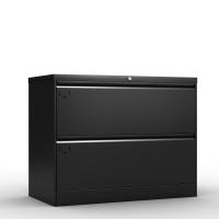 China 2 Drawer Lateral File Cabinet Black Metal 0.5mm-1.0mm Thickness for sale