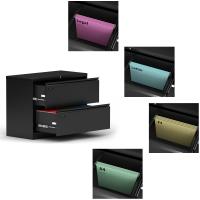 China 2 Drawer Lateral File Cabinet Black Metal 0.5mm-1.0mm Thickness for sale