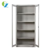 China Commercial Steel Metal File Storage Cabinet Office Furniture 2 Swing Glass Door for sale