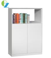 China 5mm Edge Slim Metal Storage Cabinet 2 Tier Cupboard 1 Open Shelf for sale