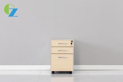 China Wood Front Anti Tilt Device 3 Drawer Mobile Pedestal Cabinet With Pencil Tray for sale
