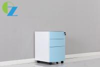 China Steel 3 Drawer Arc edge Mobile File Cabinet with Lock Rolling Pedestal Storage Cabinet for sale