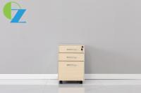 China Steel 3 Drawer Arc Edge Mobile File Pedestal With Wooden frontpanel Storage Cabinet for sale