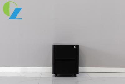 China Steel 2 Drawer Arc Edge Mobile File Pedestal With Lock Rolling Storage Cabinet for sale