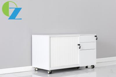 China Combined Side Open Three Drawer Mobile Pedestal Cabinet With Tambour Door for sale
