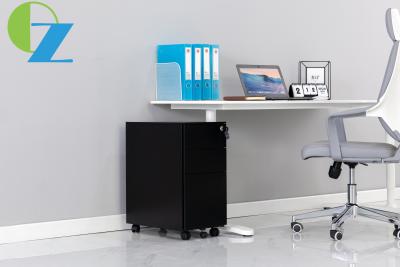 China Steel 3 Drawer Mobile Pedestal Filing Storage Cabinet Side Open for sale