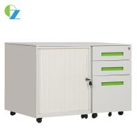China Cold Rolling Steel Office Tambour Door Cabinet 3 Drawers Mobile Pedestal Cabinet for sale