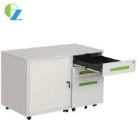 China Cold Rolling Steel Office Tambour Door Cabinet 3 Drawers Mobile Pedestal Cabinet for sale