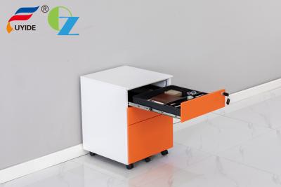 China 3 Drawers Metal Steel Office Cabinet White A4 / F4 File Drawer Mobile Pedestal for sale