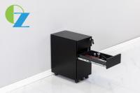 China 390MM Width 3 Drawer Mobile File Cabinet With Black Color for sale