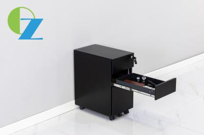 China 390MM Width 3 Drawer Mobile File Cabinet With Black Color for sale
