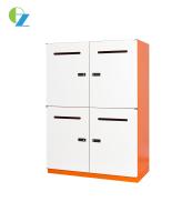 China Orange Color 6 Door Mail Box Storage Cabinet With Knock Down Structure for sale