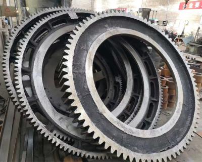 China 10Module To 70Module Big Ring Gear For Rotary Kiln And Ball Mill for sale