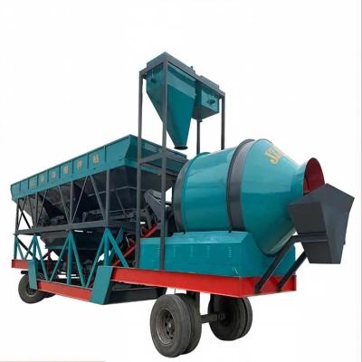 China Cement Plant Equipments Mobile Drum Concrete Batching Plant Portable Concrete Mixing Station For Construction Works for sale