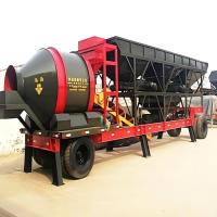 China Cement Plant Equipments Mobile Drum Concrete Batching Plant Portable Concrete Mixing Station For Construction Works for sale