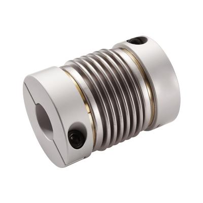 China High Precision Shaft Coupler Silver Flex Shaft Bellows Coupling Customized for sale