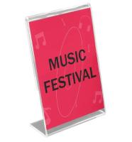 China L Shape Acrylic Table Slanted Menu Stand Display Sign Holder with 3mm Bleed Area and 300dpi Print Quality for sale