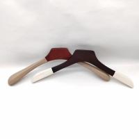 China Premium Leather & Wooden Hangers 17-inch Width with 15 lb Capacity for Luxury Garment Care for sale