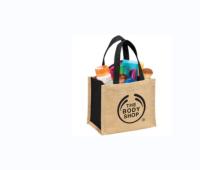 China Natural Jute Mini Gift Tote Bag - 100% Biodegradable Material for Custom Branding & Promotional Use for sale