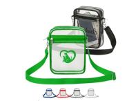 China Clear Transparent PVC Crossbody Stadium Bag - 30x20x10cm Dimensions with 120cm Adjustable Strap for Brand Promotion for sale