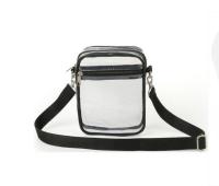 China Clear Transparent PVC Crossbody Stadium Bag - 30x20x10cm Dimensions with 120cm Adjustable Strap for Brand Promotion for sale