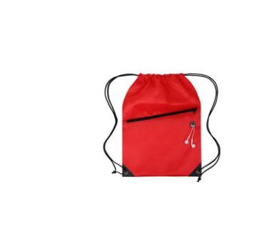 China Custom Drawstring Backpack with Front Zipper Pocket 20L Capacity Lightweight Nylon for sale