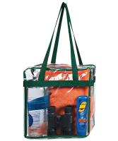 China Custom Clear PVC Zippered Tote Bag 12x10x4 Inch Durable Waterproof Shopping Bag for sale