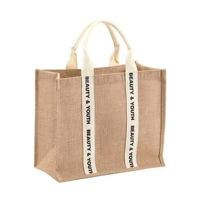 China Custom Natural Jute Tote Bags 40x35x15cm with 15-20kg Load Capacity for Eco-Friendly Branding for sale