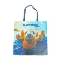 China Custom RPET Recycled Cotton Tote Bags - 15x16 Inch Eco-Friendly Shopping Bags with Full-Color Printing for sale