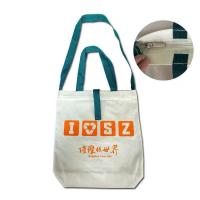 China RPET Recycled Cotton Tote Bag with Internal Zippered Pocket - Customizable Eco-Friendly Shopping Bag for sale