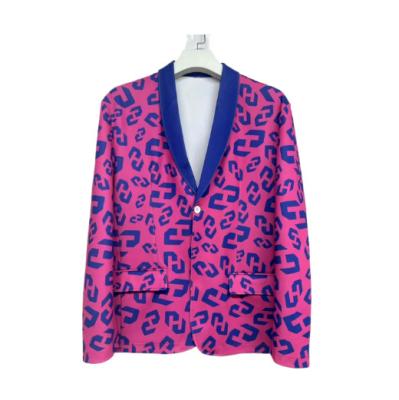 China Custom Pink Blue Collar Single Button Suit Jacket for Women Customizable Size for sale