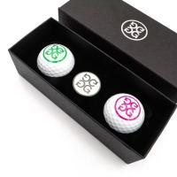 China Customizable Golf Ball Sets with Full Pattern & Color Personalization - Premium Quality in Elegant Black Packaging for sale