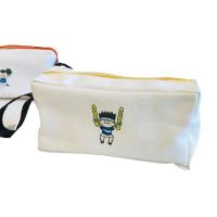 China Custom Canvas Pen Bag Durable 3D Design with Orange Zipper 30x8cm for sale