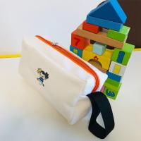 China Custom Canvas Pen Bag Durable 3D Design with Orange Zipper 30x8cm for sale