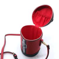China GRS Recycled Leather Bag with Customization Options - Cylindrical Design, Adjustable Strap, Eco-Friendly Material for sale